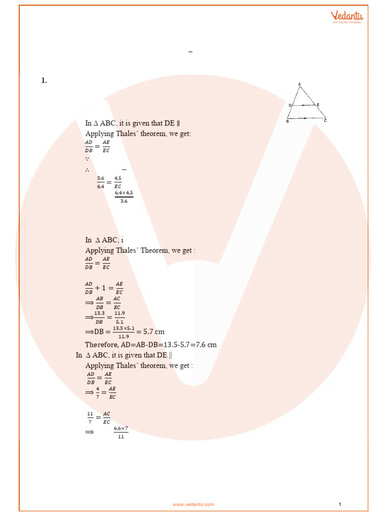 RS Aggarwal Solutions Class 10 Chapter 4 - Triangles (Ex 4A) Exercise 4.1 - Free PDF | PDF