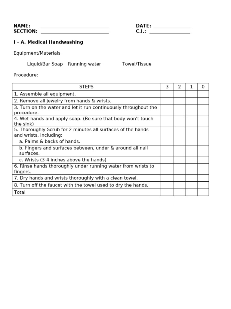 HC-lab-skills-checklist-2 | PDF
