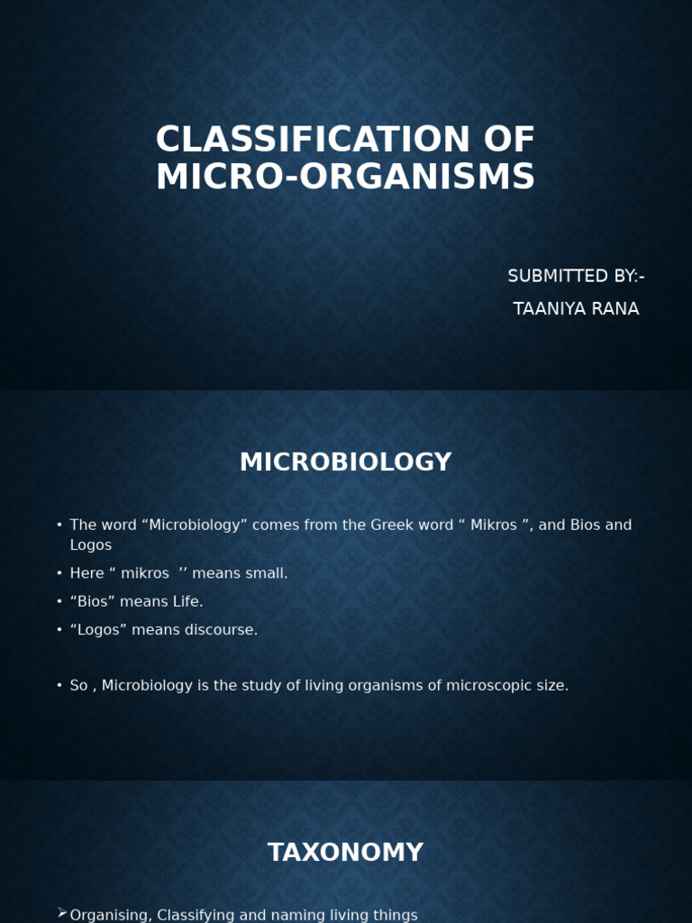 Classification of Microorganisms | PDF | Science & Mathematics