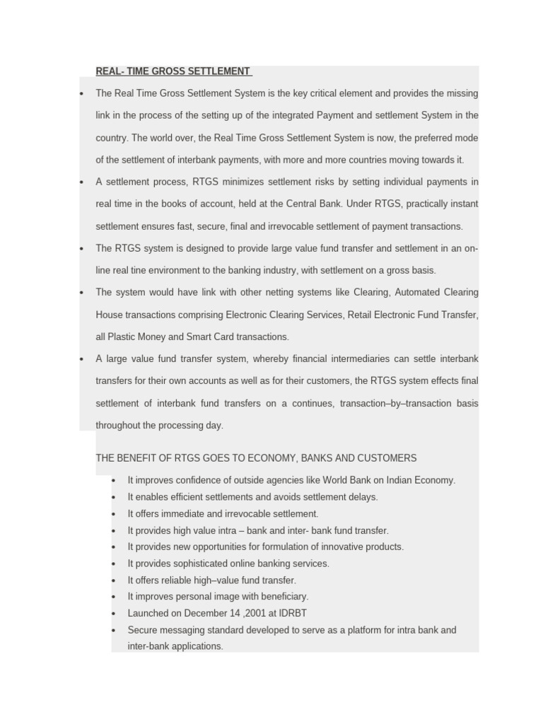 RTGS | PDF
