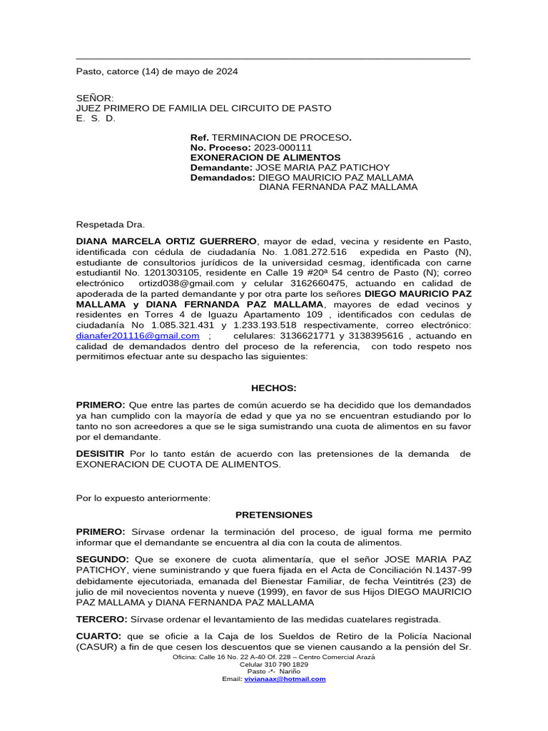 Desistimiento - Proceso 2023-000111 | PDF