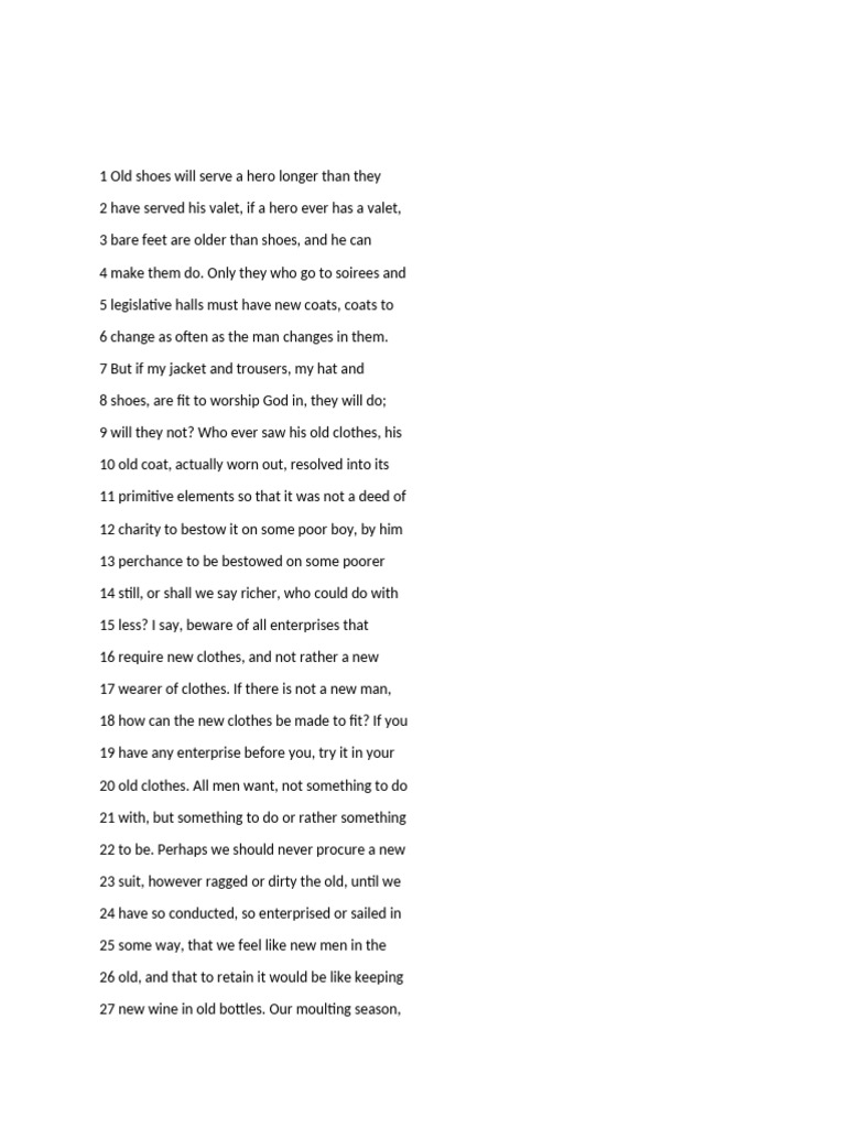 Excerpt From Walden by Henry David Thoreau MCQ | PDF