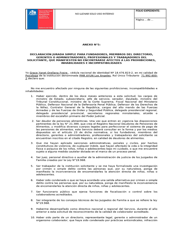 Anexo N°5 | PDF