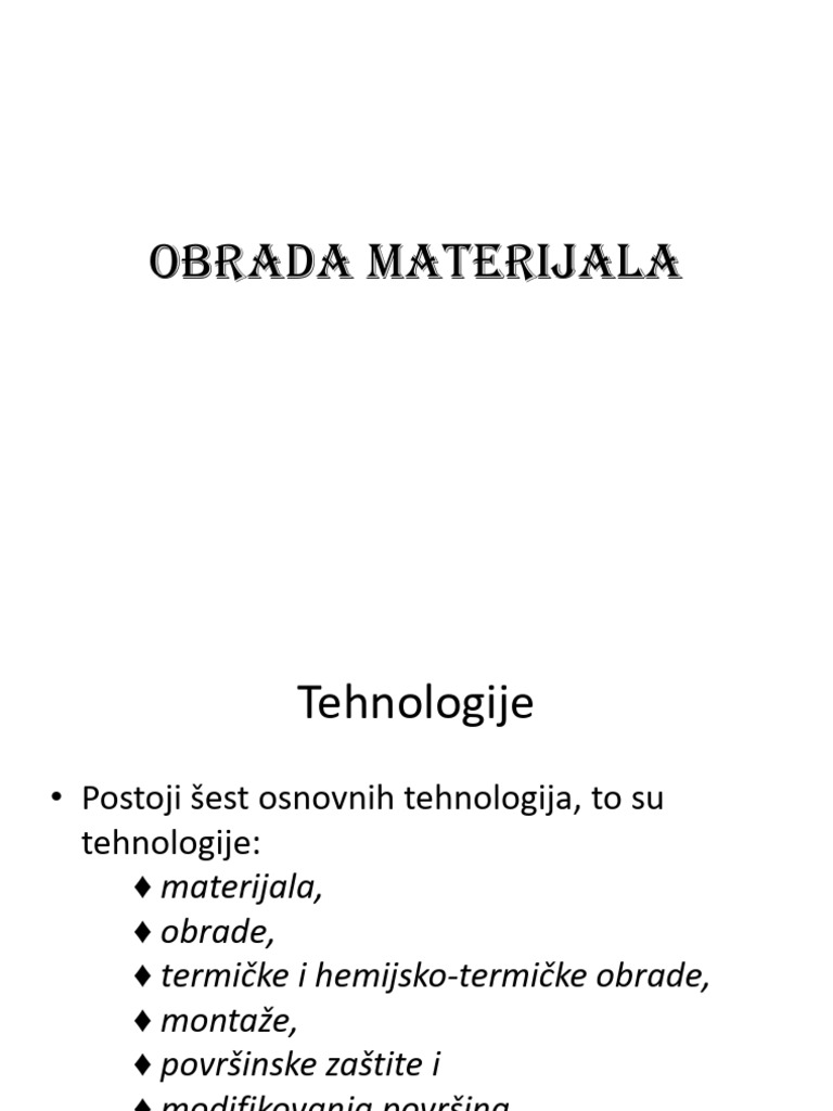 Obrada Materijala | PDF