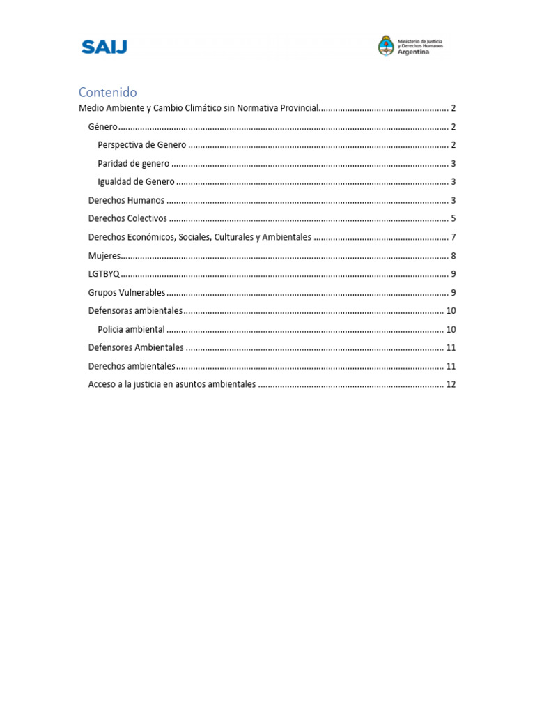 Derecho Ambiental y Género Saij - Nacional | PDF