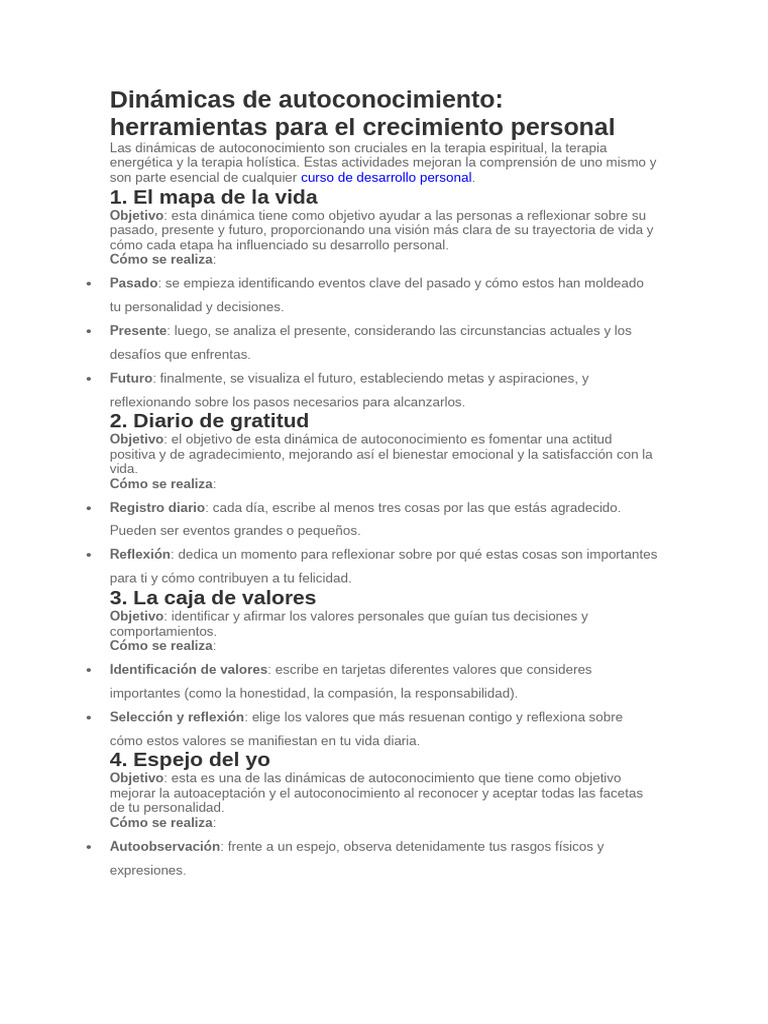 Dinámicas de Autoconocimiento | PDF