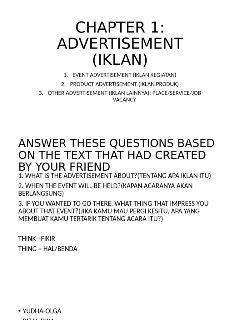 Chapter 1 Advertisement | PDF