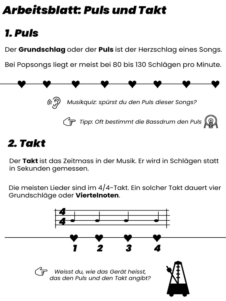 Arbeitsblatt Puls Und Takt | PDF