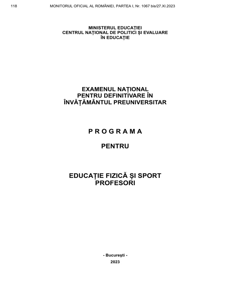 10 - Programa - Def - P - Educatie Fizica Si Sport | PDF