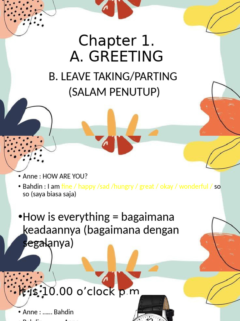 Chapter 1 Greeting and Parting | PDF