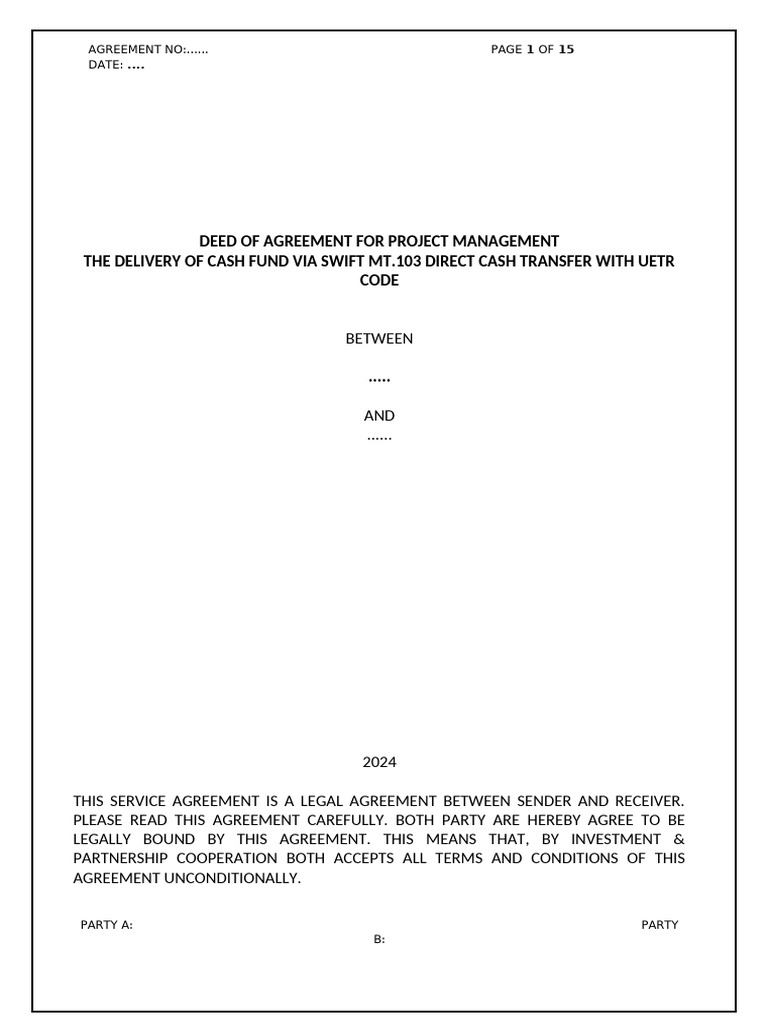 Doa - Deed of Agreement | PDF