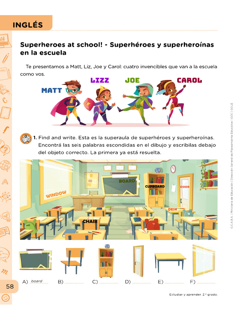 Ingles 2do Grado Tomo 1 2023 | PDF