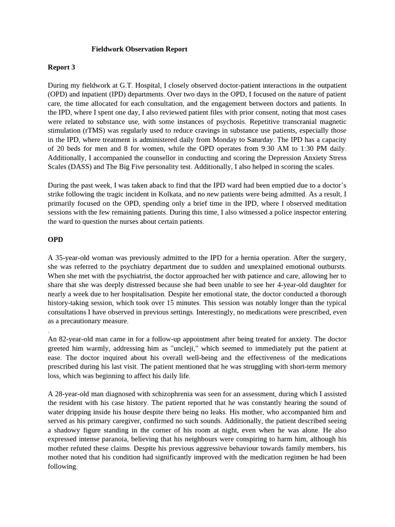 Fieldwork Observation Report 3 | PDF