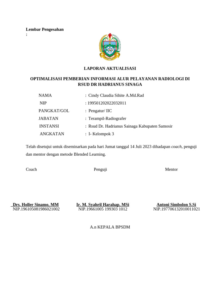 Lembar Pengesahan | PDF