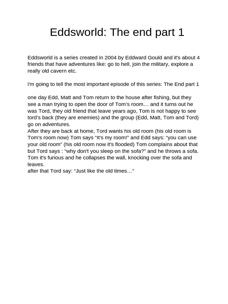 Eddsworld - The End Part 1 | PDF