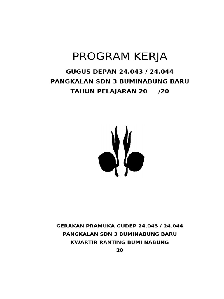 Program Kerja Pramuka Gudep SDN 3 BNB | PDF