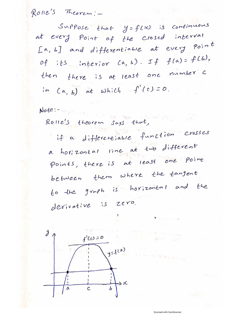 1.5.rolle's Theorem | PDF