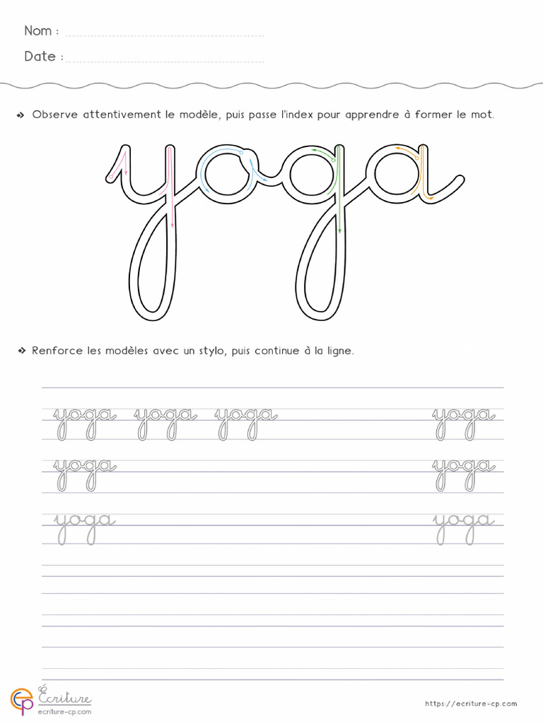 22 Ecriture Cursive Maternelle Gs Copie Debut D Annee CP Yoga | PDF