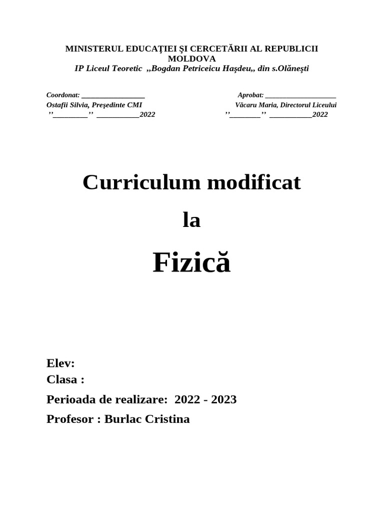 Curiculum Modificat | PDF