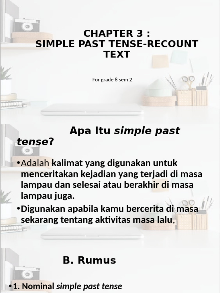 CHAPTER 3-SIMPLE PAST TENSE- GRADE 8 | PDF