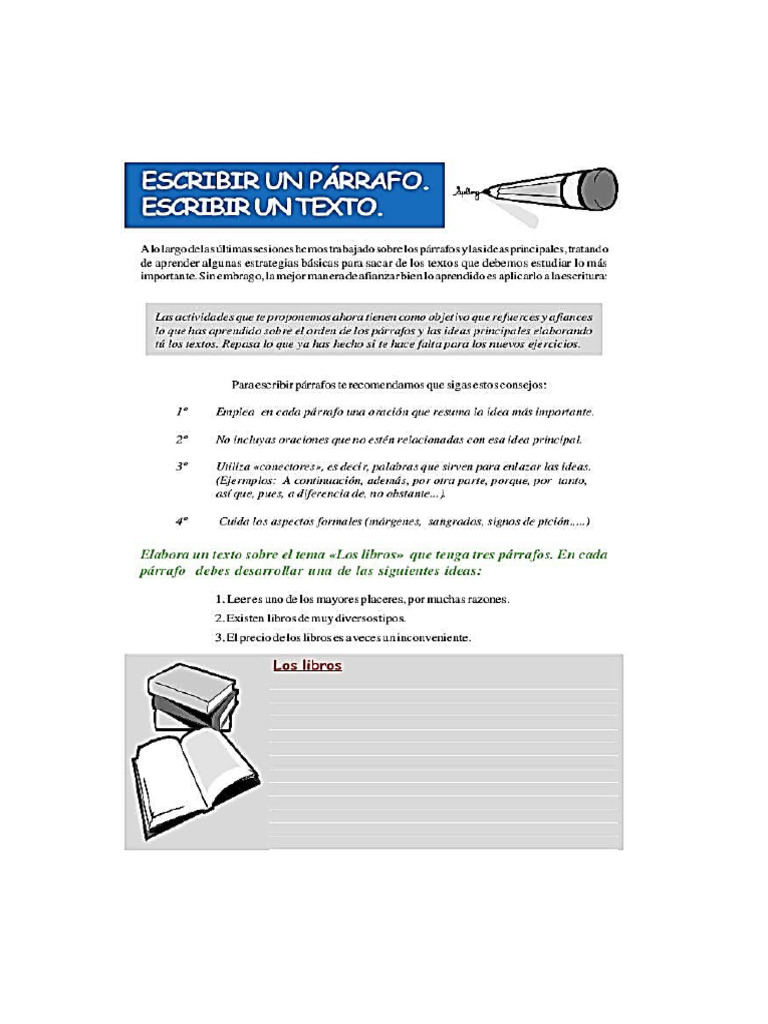 ACTIVIDAD de Refuerzo El Párrafo. (1) | PDF
