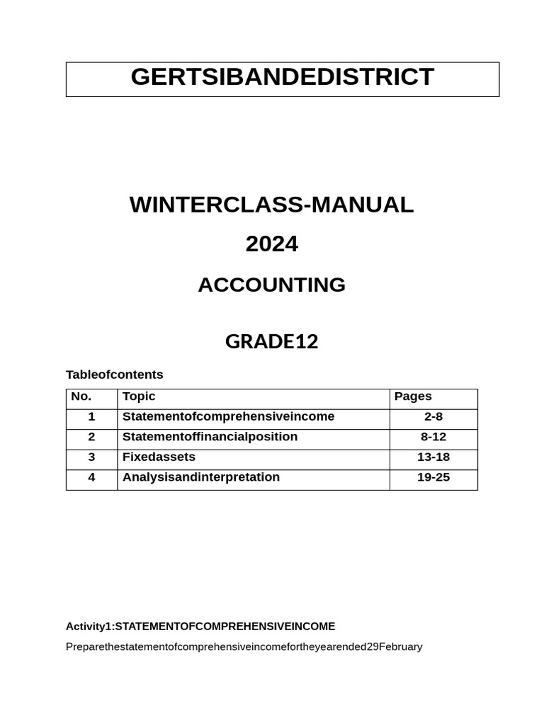 2024 Winter Classes Accounting Manual | PDF