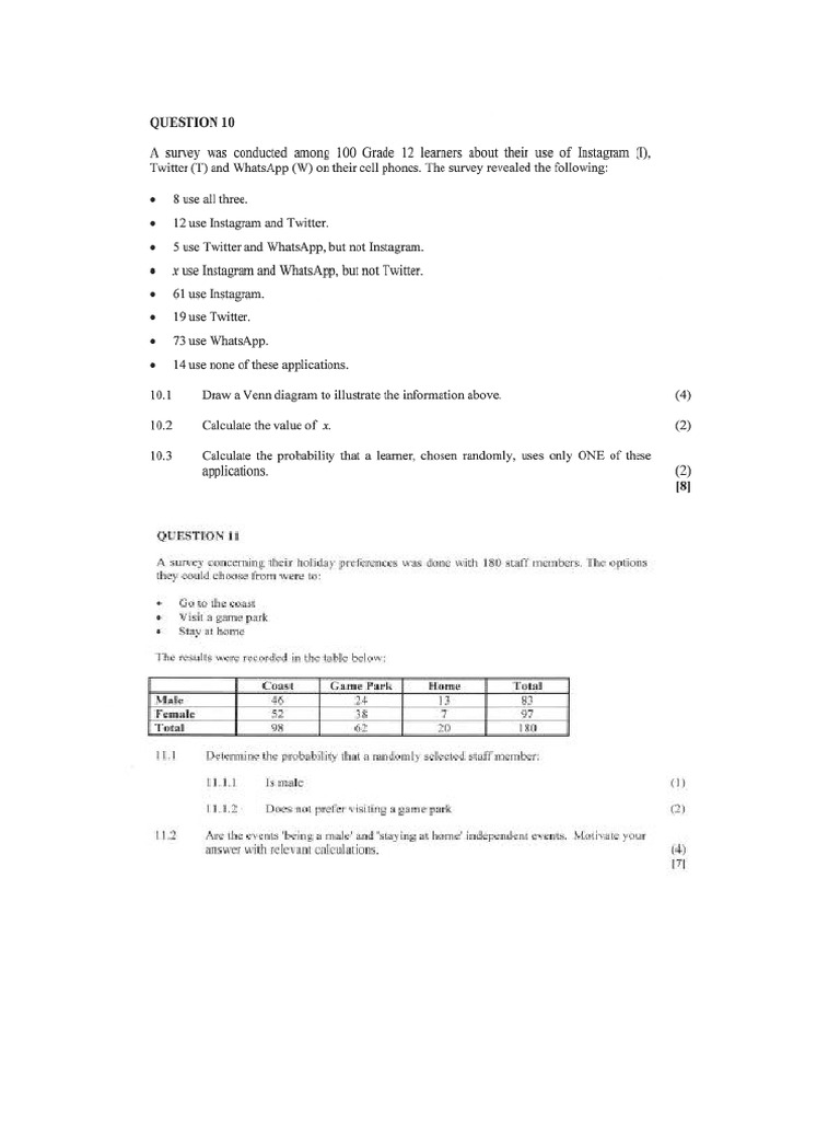Revision GR 11 Probability | PDF