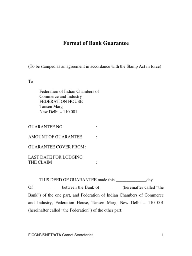 Bank Guarantee Format Template | PDF | Guarantee | Virtue