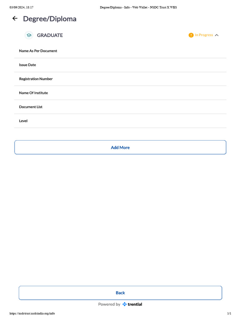 Info - Web Wallet - NSDC Trust X WES | PDF
