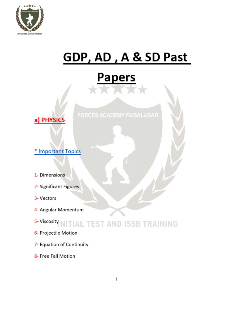 GDP, Ad, A & SD Past Papers - PDF Version 1 | PDF