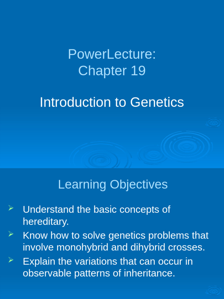 Chapter 19 - Introduction To Genetics | PDF