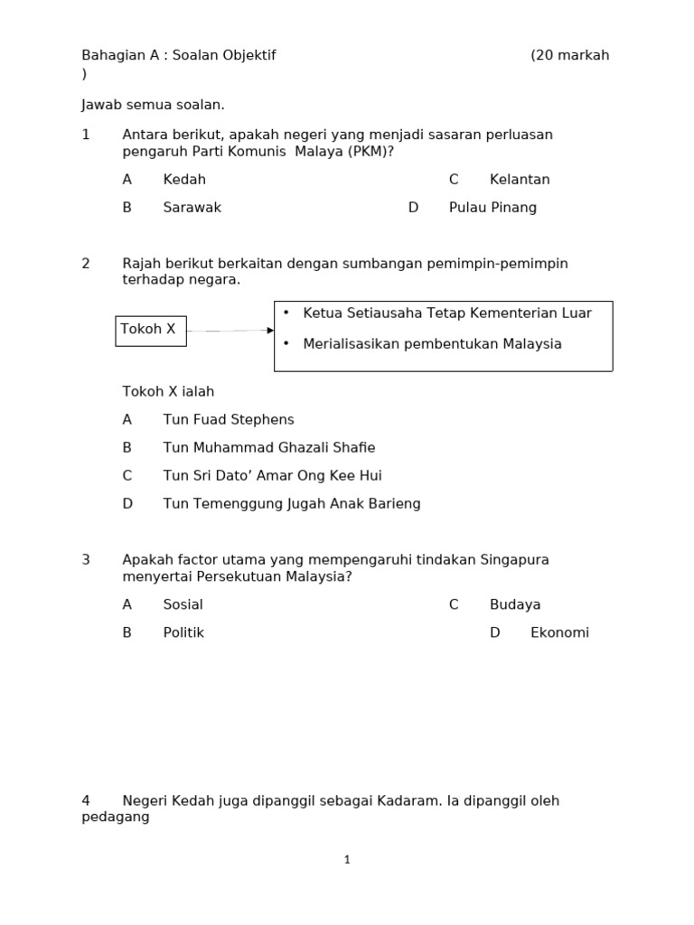 Soalan PPT Sejarah T6 (2017) | PDF