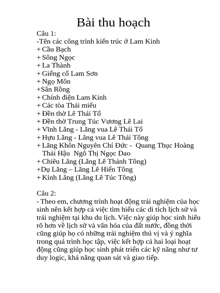 Bài Thu Ho CH | PDF