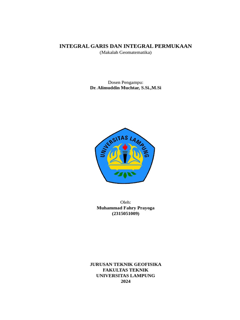 Integral Garis Dan Integral Permukaan | PDF