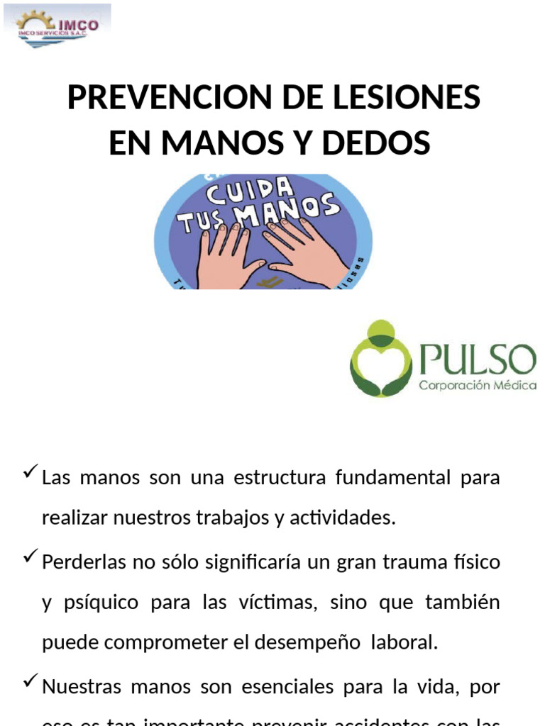 PREVENCION DE LESIONES en Manos y Dedos | PDF