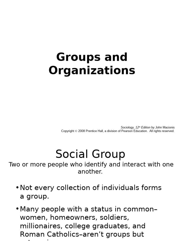 Groups and Organizations | PDF