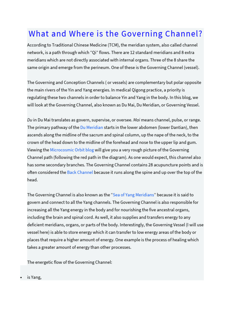 What and Where Is The Governing Channel | PDF