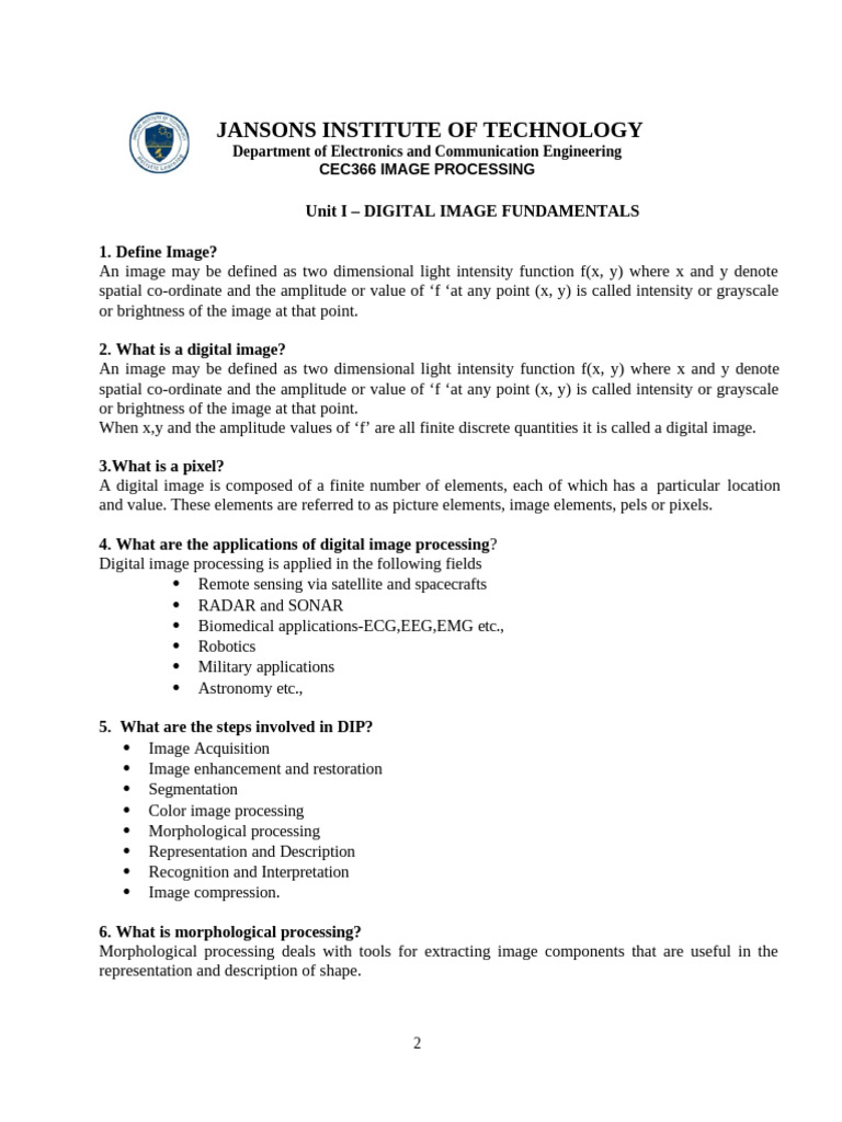 Imp Ques All Units | PDF