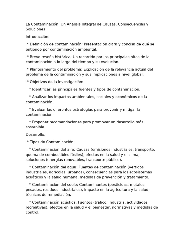 Contaminacion Analisis Integral | PDF | Contaminación | Agricultura