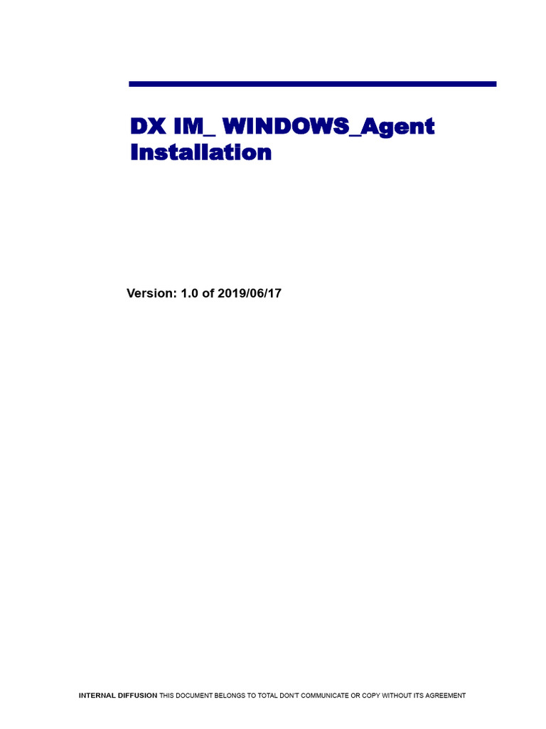DX IM Windows Agent Manual Installation | PDF