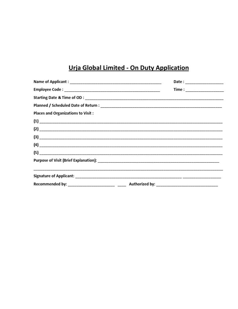 OD Form | PDF