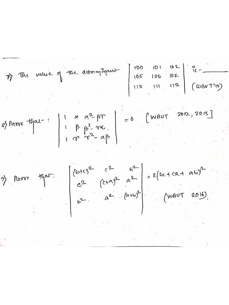 3 Pyqs (Determinants) | PDF