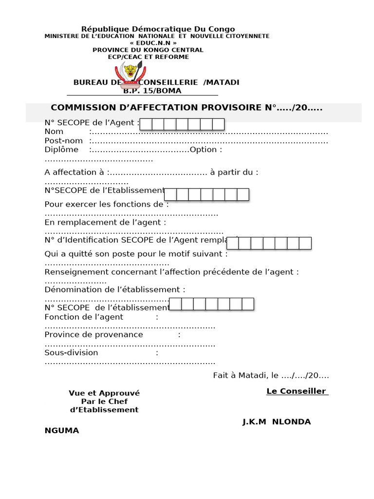 Commission D Affectation | PDF