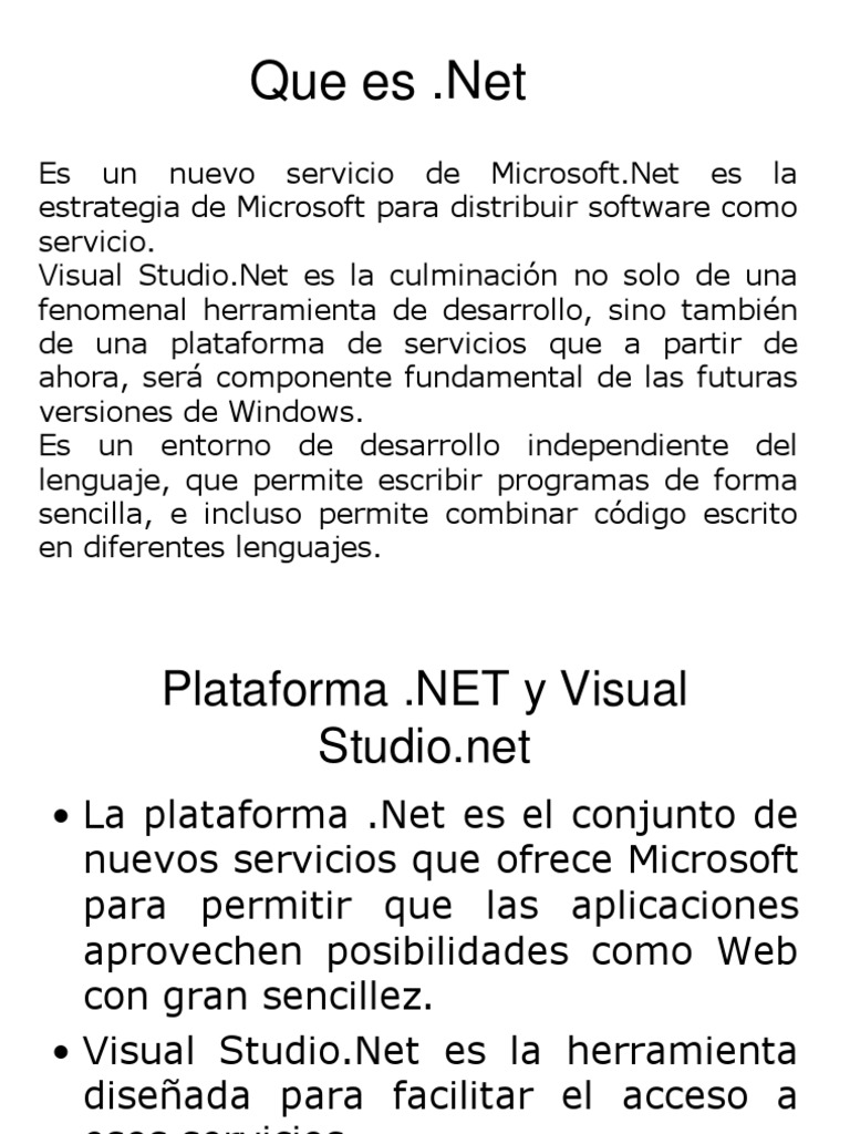 Introducción a .NET y Visual Studio | PDF | .NET Framework | Microsoft ...