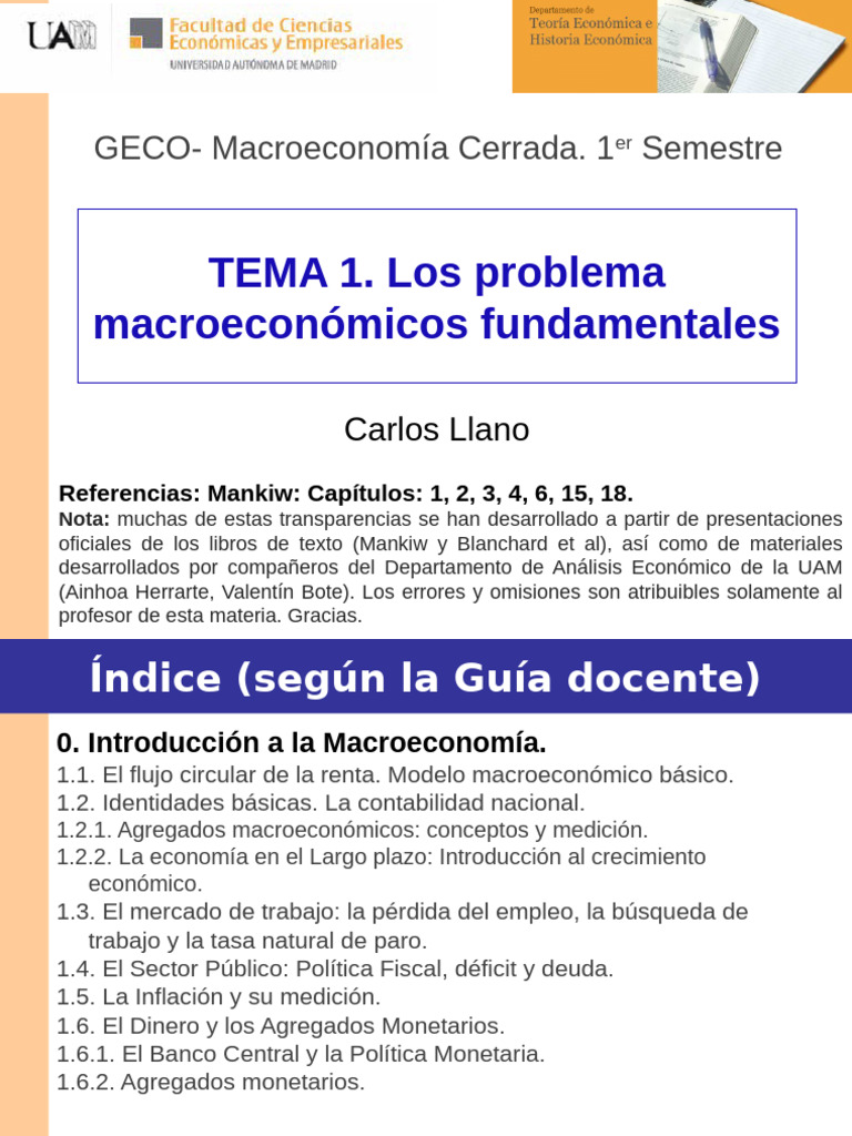 Tema 1 Los Problemas Macroeconomicos Fundamentales A-1 | PDF