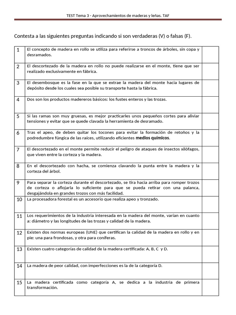 TAF Test Tema 3 | PDF