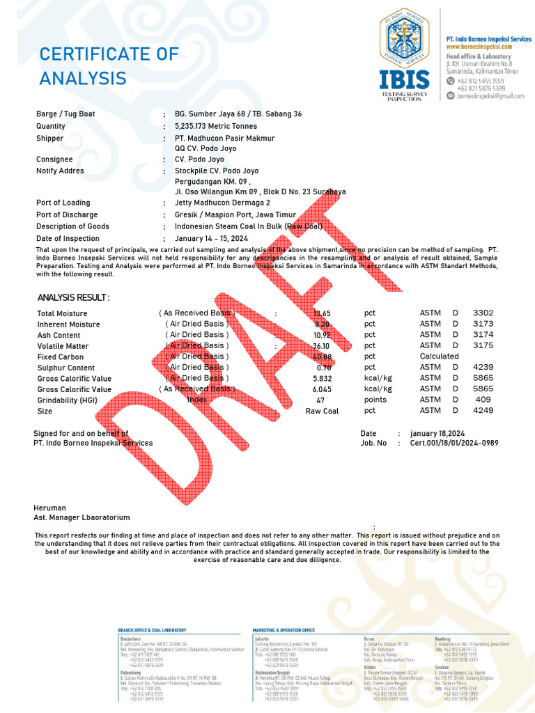 Draft Coa 1 | PDF | Shipping