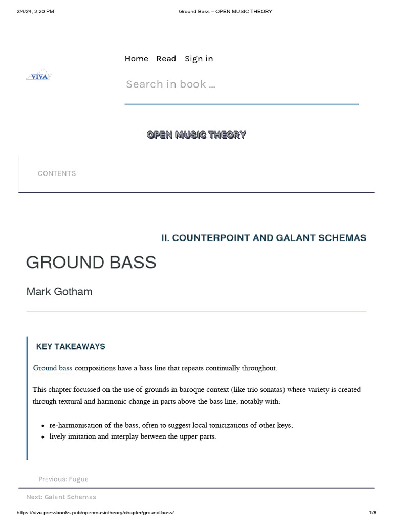 Ground Bass - OPEN MUSIC THEORY | PDF