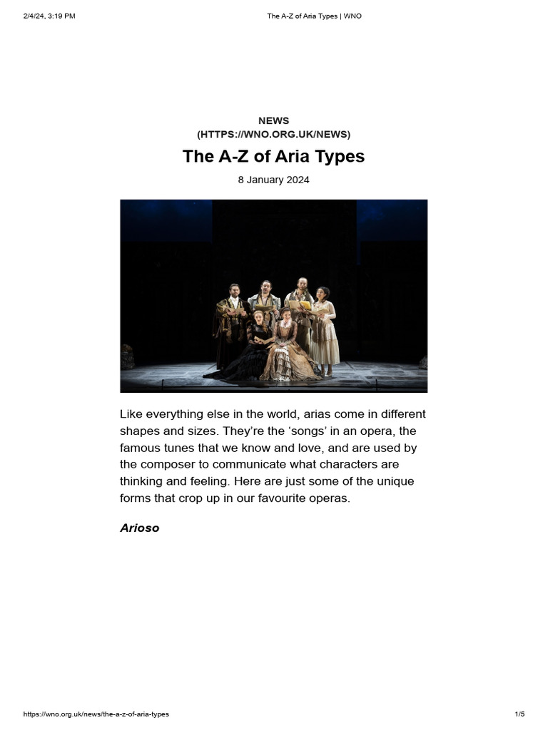 The A-Z of Aria Types - WNO | PDF