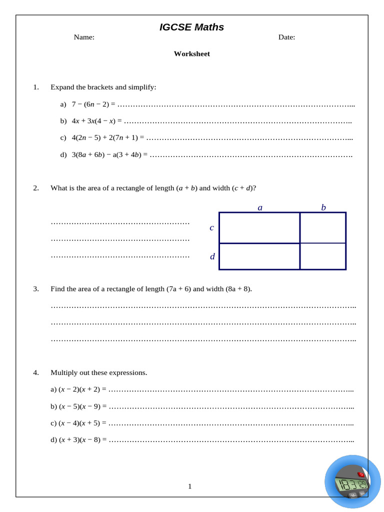 Working With Brackets Worksheet | PDF